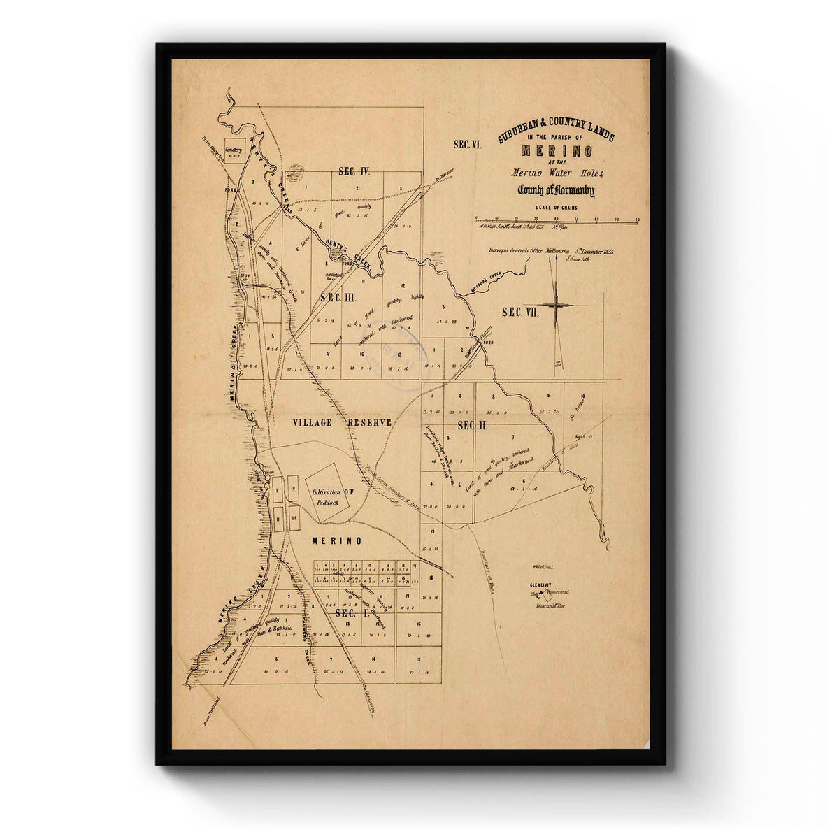 Merino, Victoria Australia Vintage Map #4 (1855) – Vintage Maps