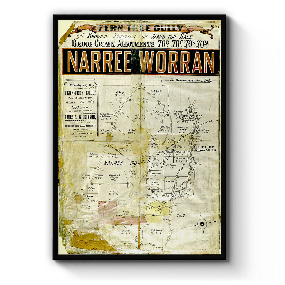 Narre Warren, Victoria Australia Vintage Map #4 (1888?) – Vintage Maps