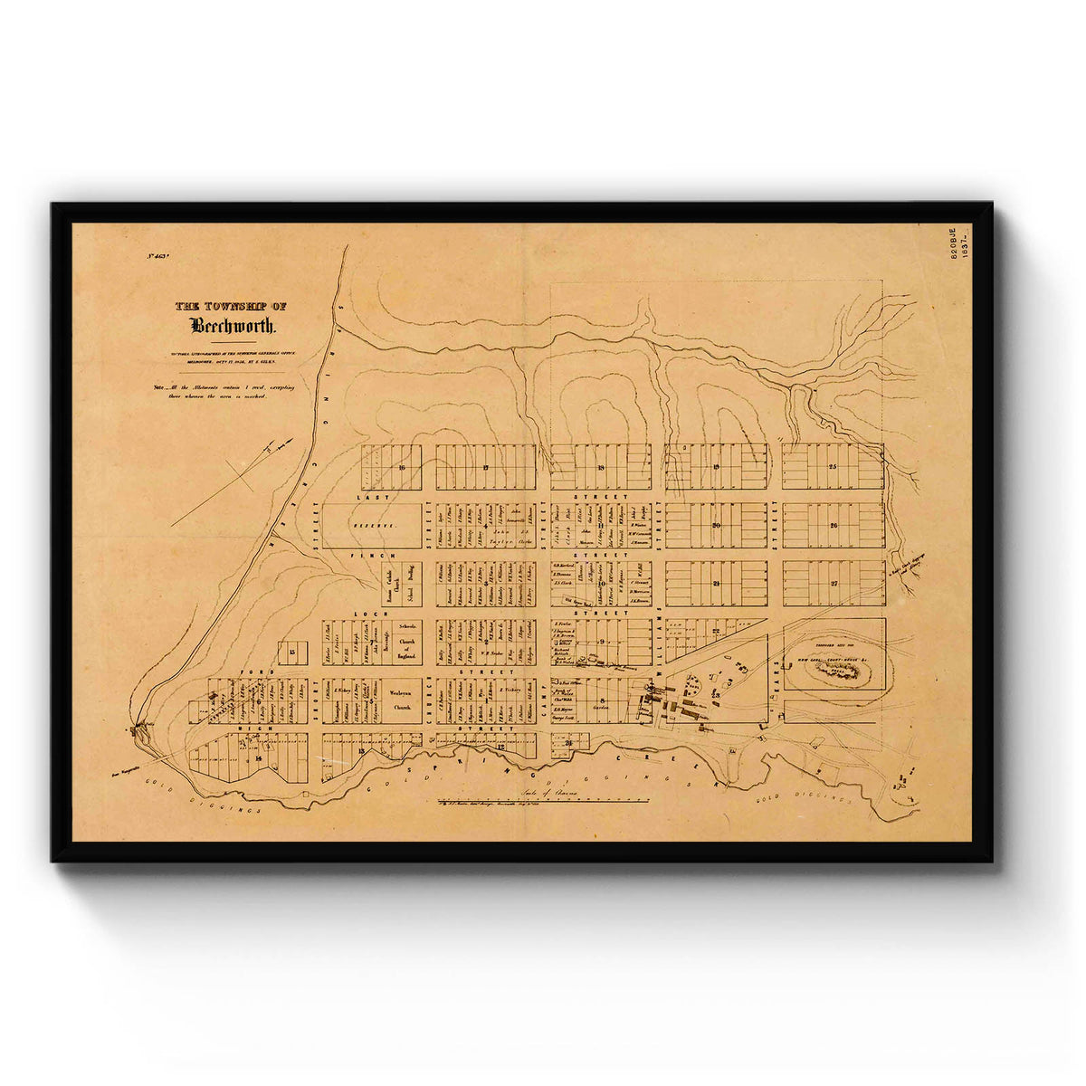 Beechworth, Victoria Australia Vintage Map #10 (1856) – Vintage Maps