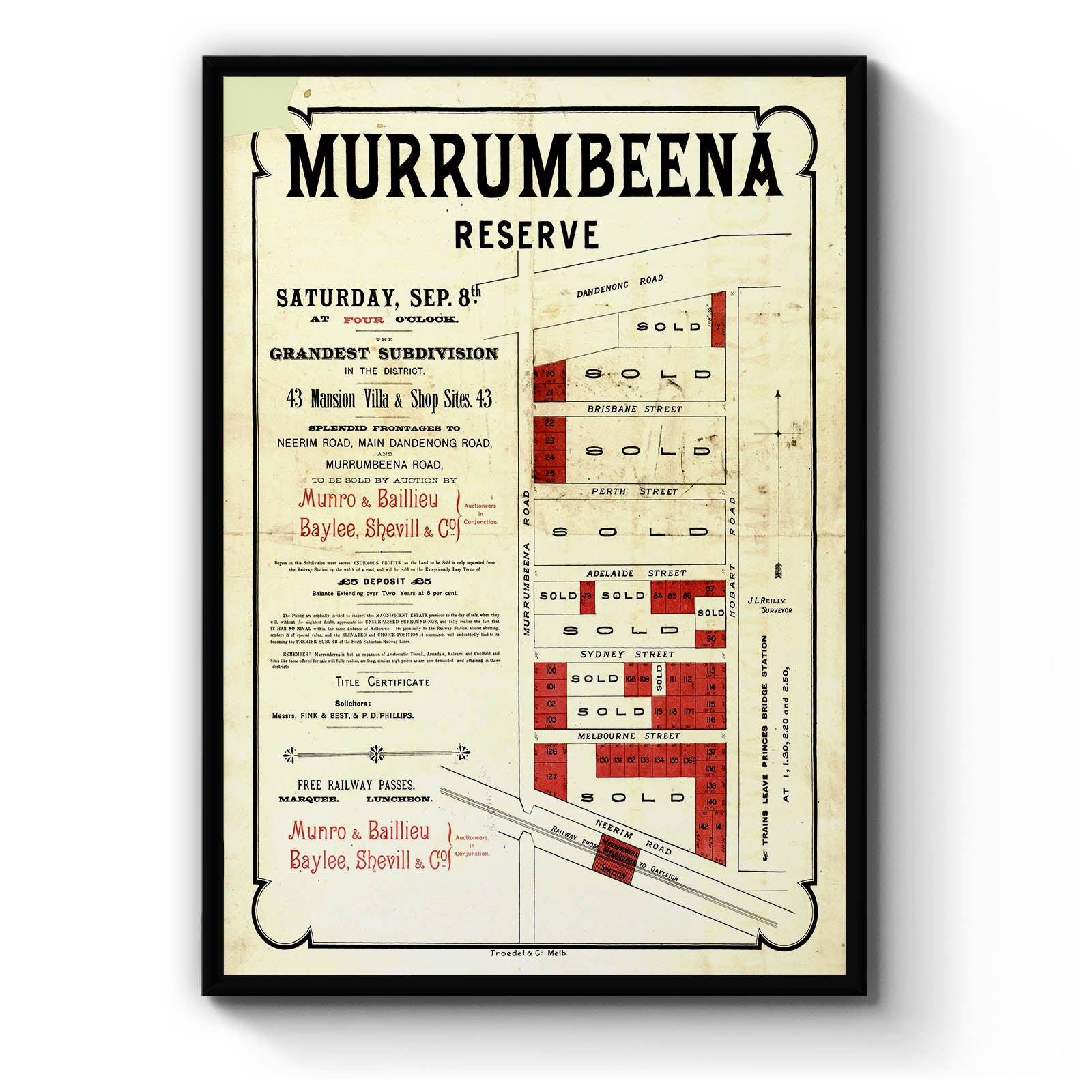 Murrumbeena, Victoria Australia Vintage Map #4 (1883?) – Vintage Maps