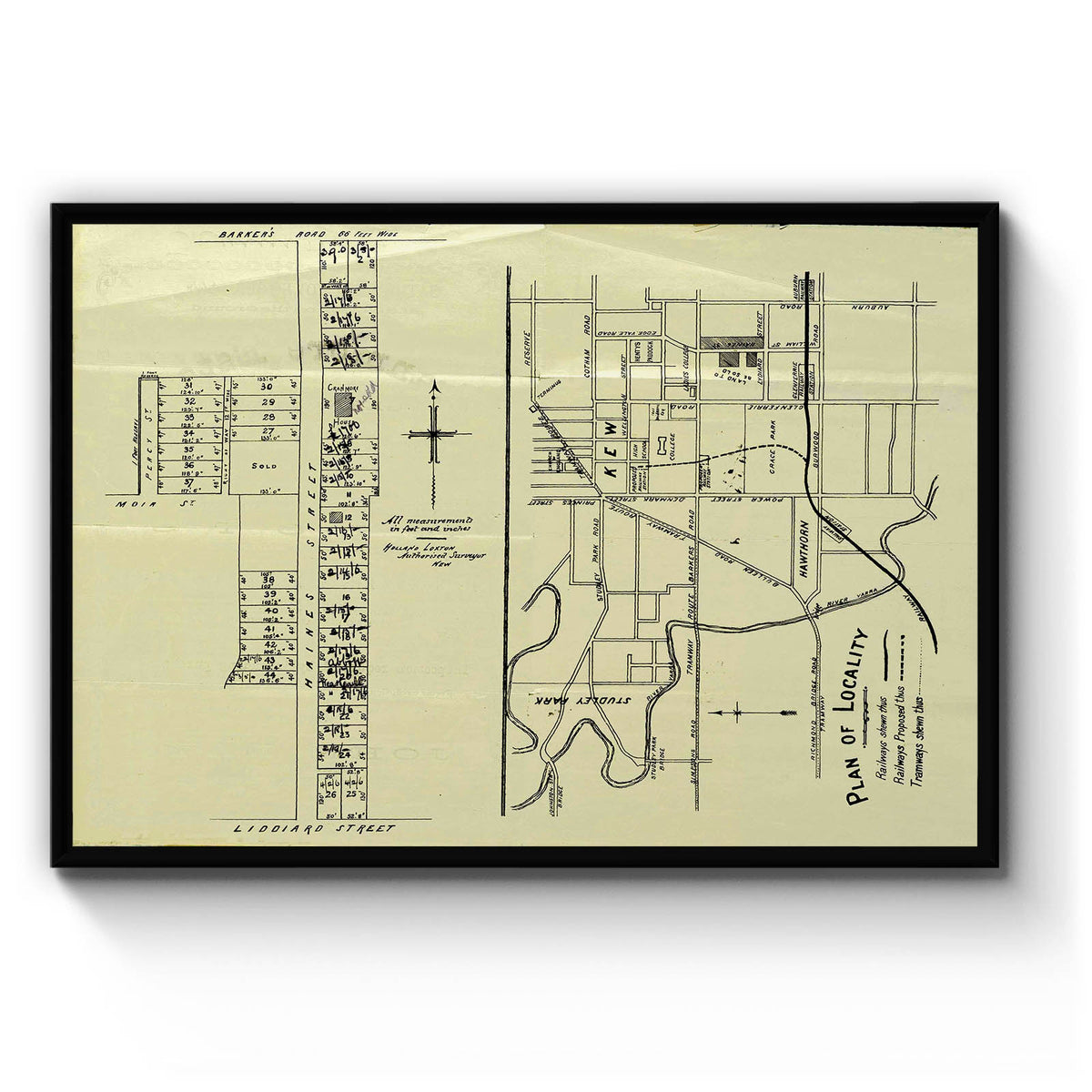 Kew, Victoria Australia Vintage Map #63 (1885) – Vintage Maps
