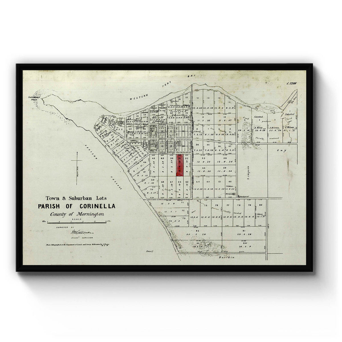Corinella, Victoria Australia Vintage Map #6 (1864) – Vintage Maps