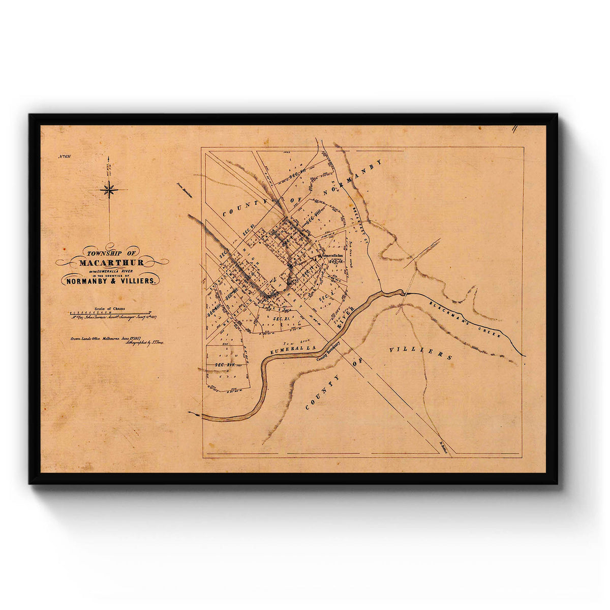 MacArthur, Victoria Australia Vintage Map #2 (1857) – Vintage Maps