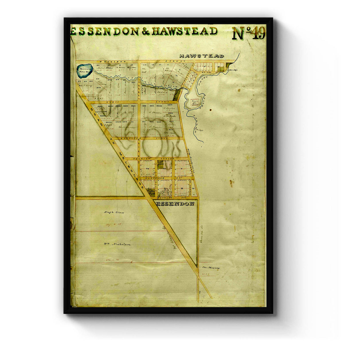 Essendon, Victoria Australia Vintage Map #27 (185-?) – Vintage Maps