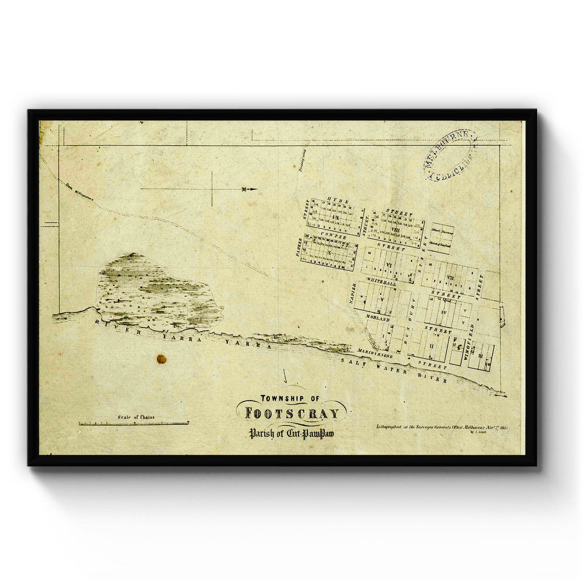Footscray, Victoria Australia Vintage Map #91 (1854) – Vintage Maps