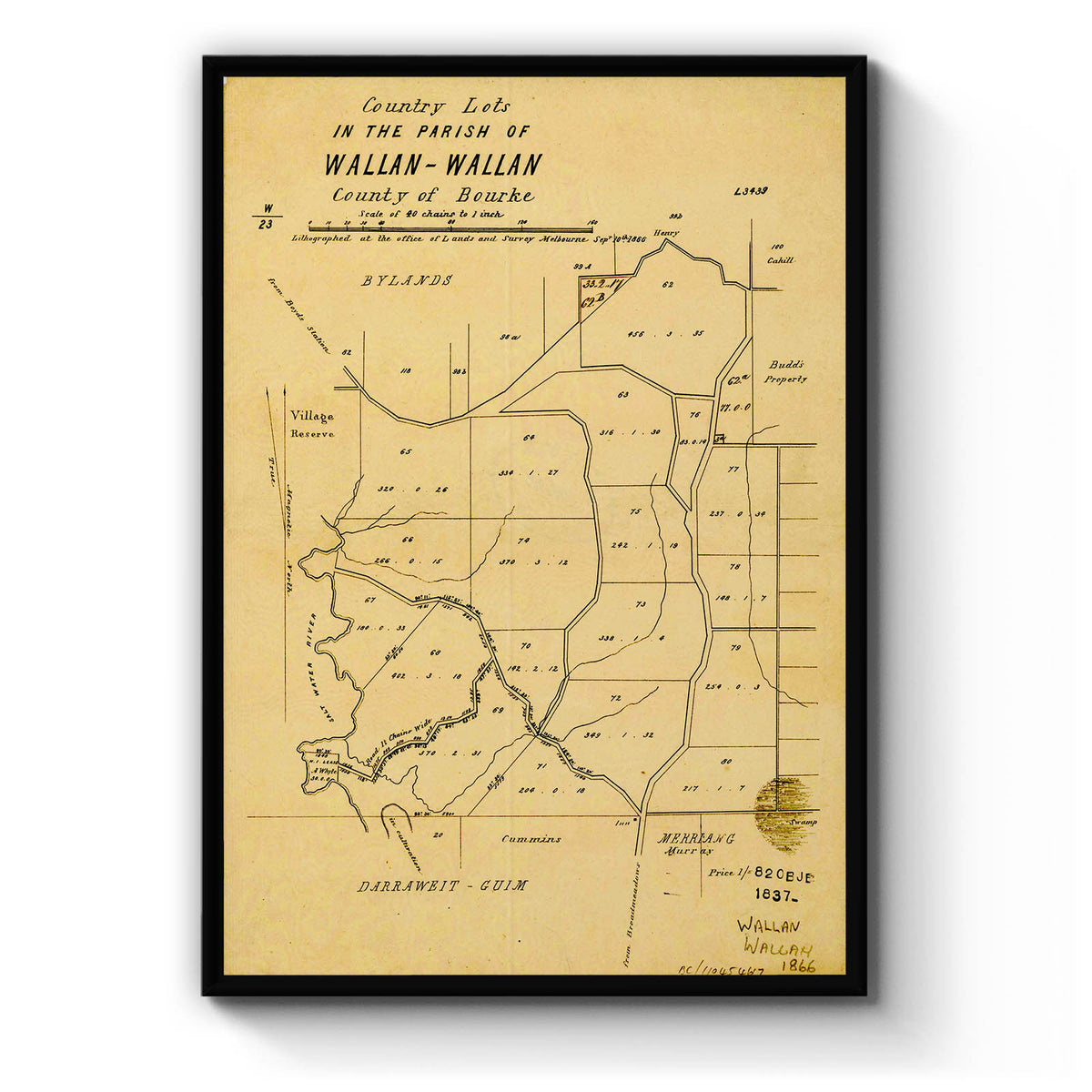 Wallan, Victoria Australia Vintage Map #4 (1866) – Vintage Maps