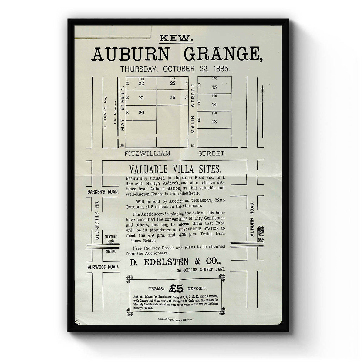 Kew, Victoria Australia Vintage Map #72 (1885) – Vintage Maps