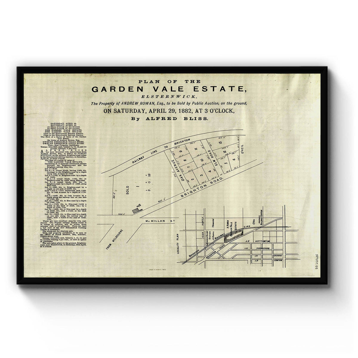Elsternwick, Victoria Australia Vintage Map #23 (1882) – Vintage Maps