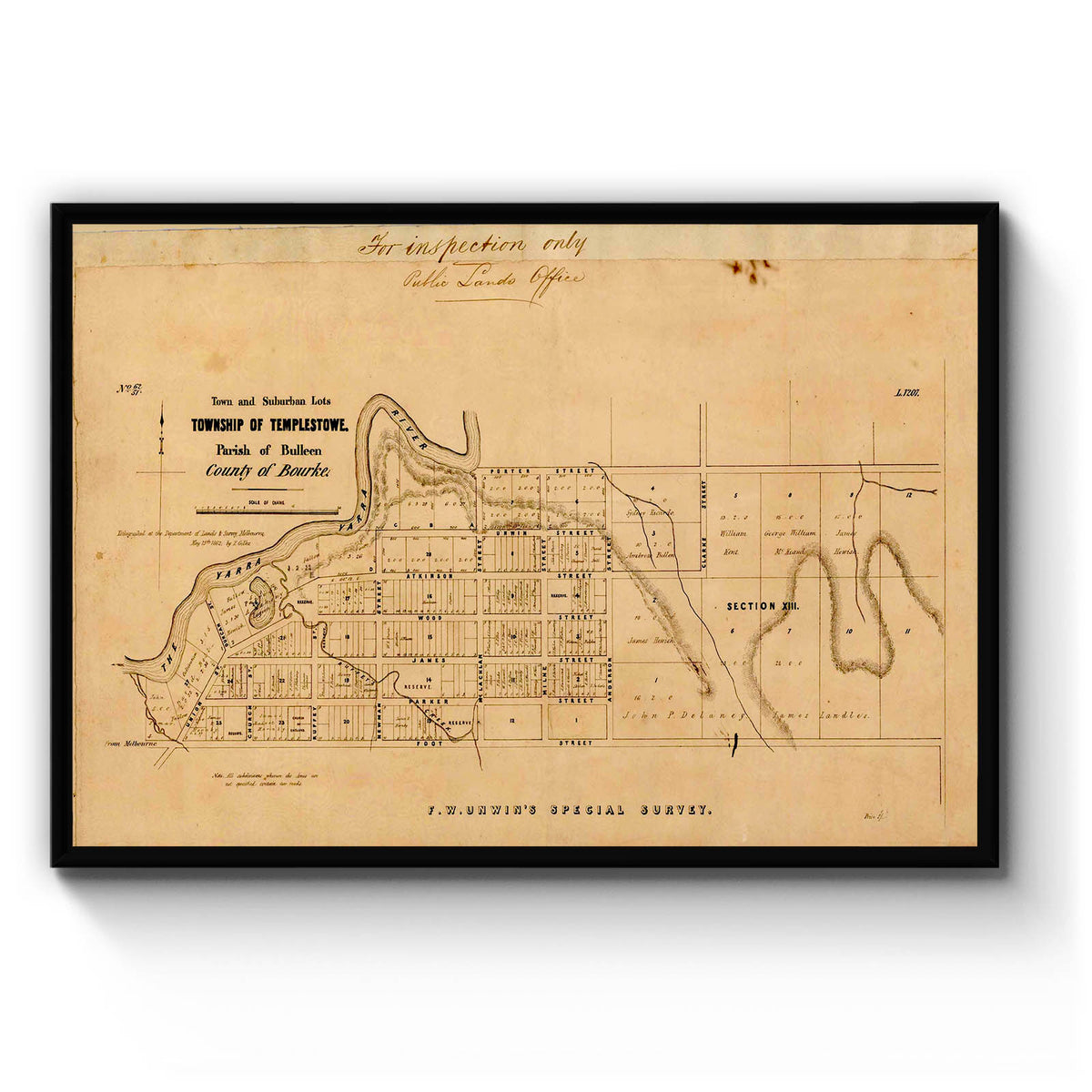 Templestowe, Victoria Australia Vintage Map #2 (1862) – Vintage Maps