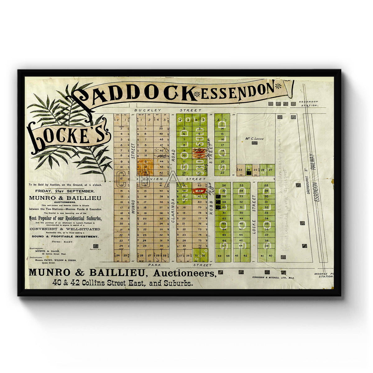 Essendon, Victoria Australia Vintage Map #5 (18--?) – Vintage Maps