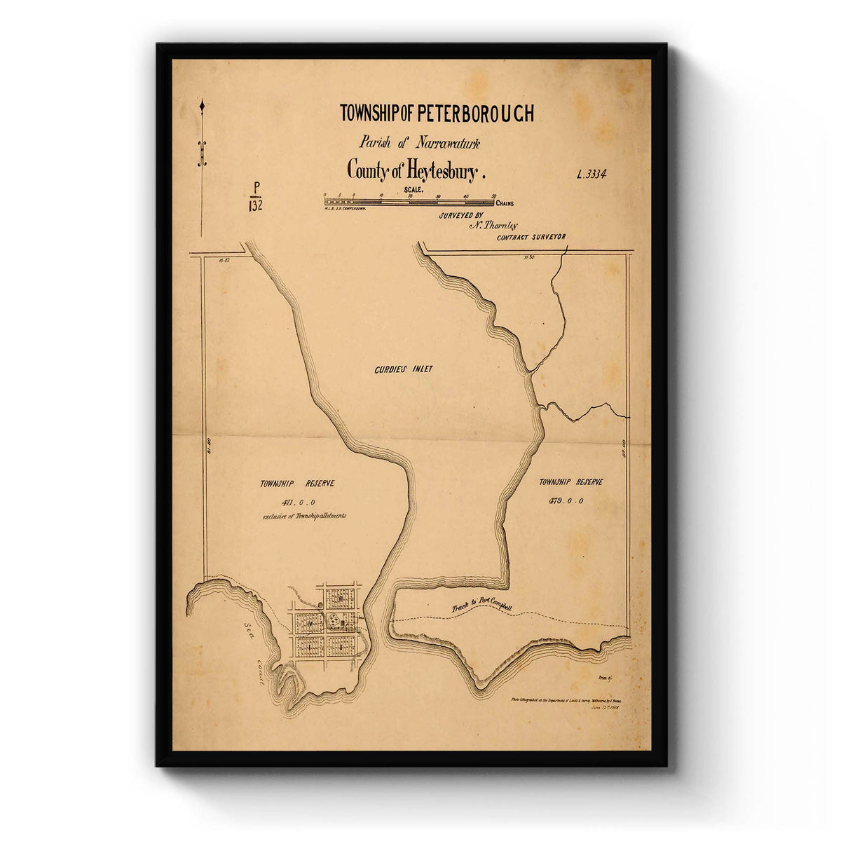 Peterborough, Victoria Australia Vintage Map #2 (1866) – Vintage Maps