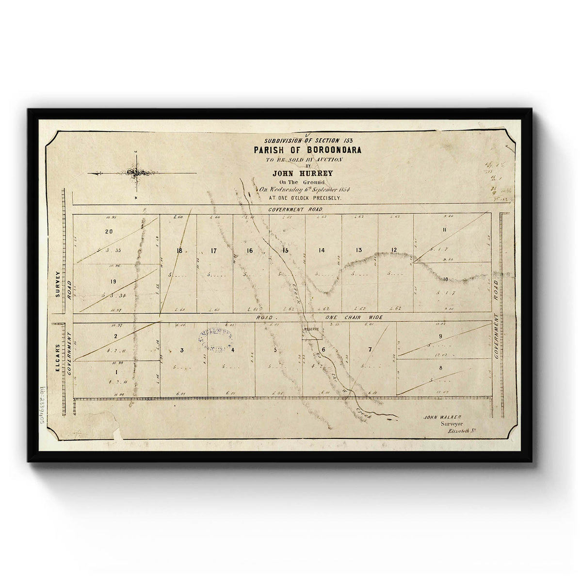 Boroondara, Victoria Australia Vintage Map #8 (1854) – Vintage Maps