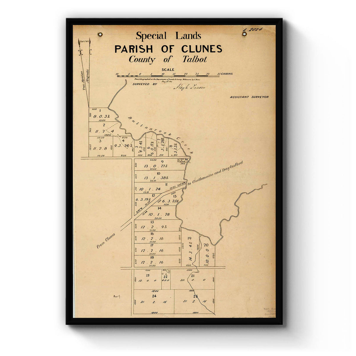 Clunes, Victoria Australia Vintage Map #2 (1864) – Vintage Maps