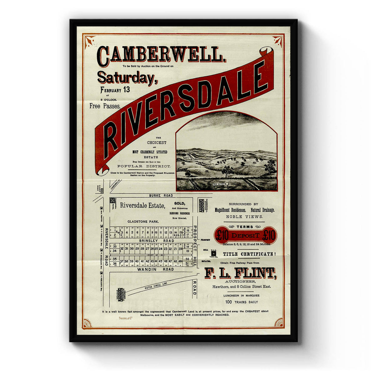 Camberwell, Victoria Australia Vintage Map #70 (1886?) – Vintage Maps