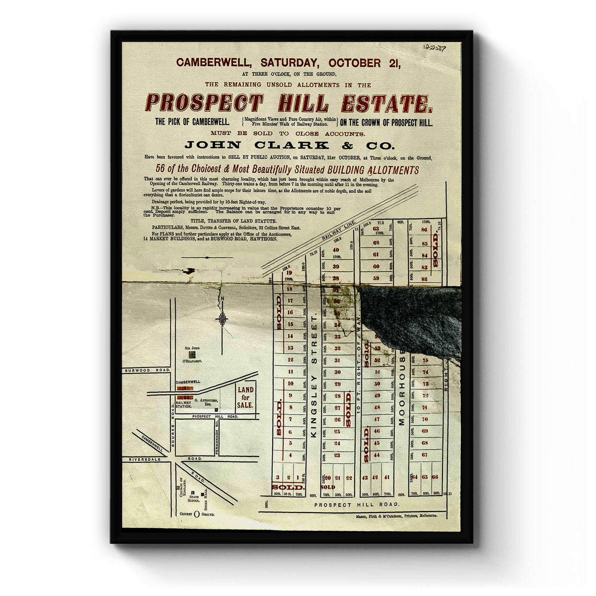 Camberwell, Victoria Australia Vintage Map #101 (1882) – Vintage Maps