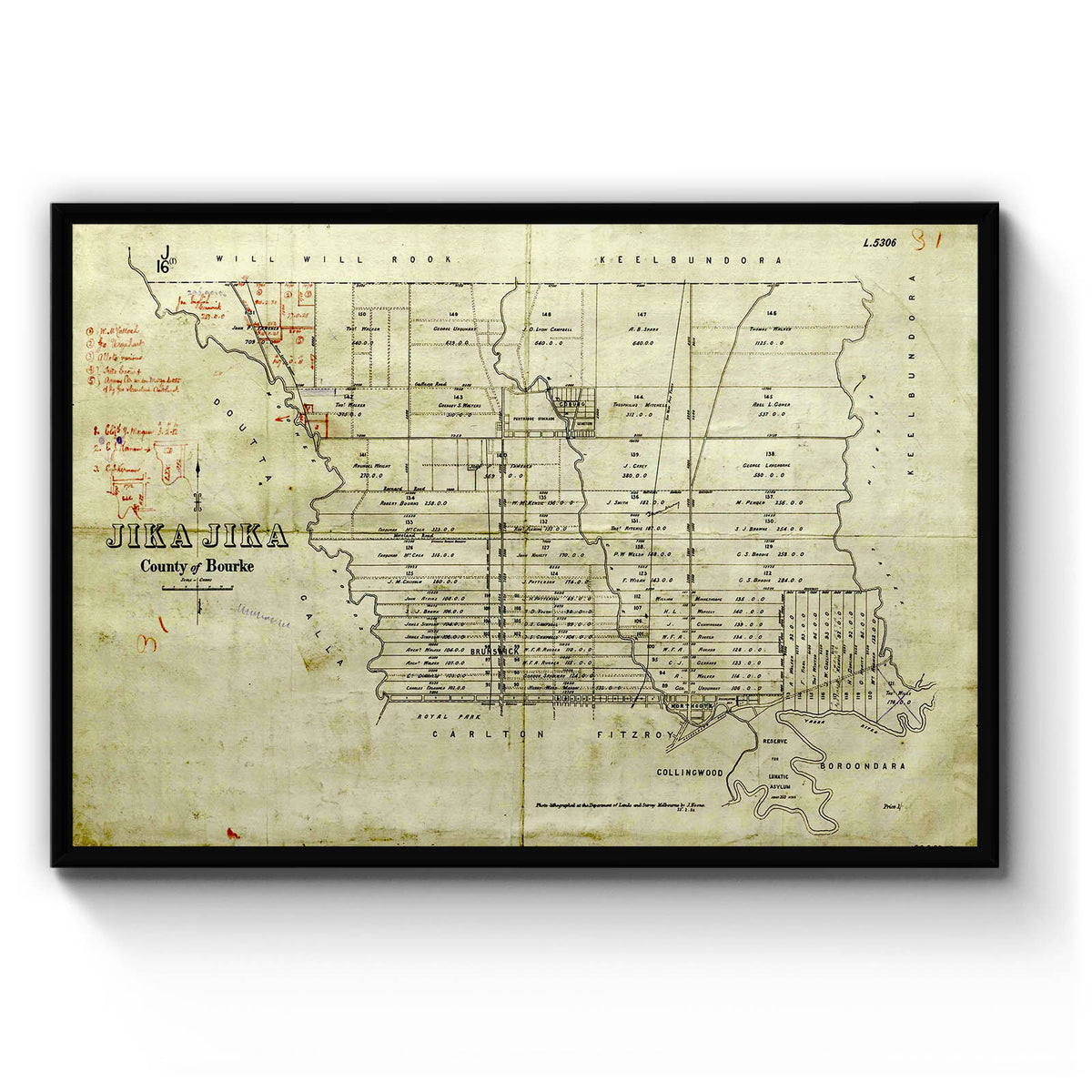 Brunswick, Victoria Australia Vintage Map #62 (1884) – Vintage Maps