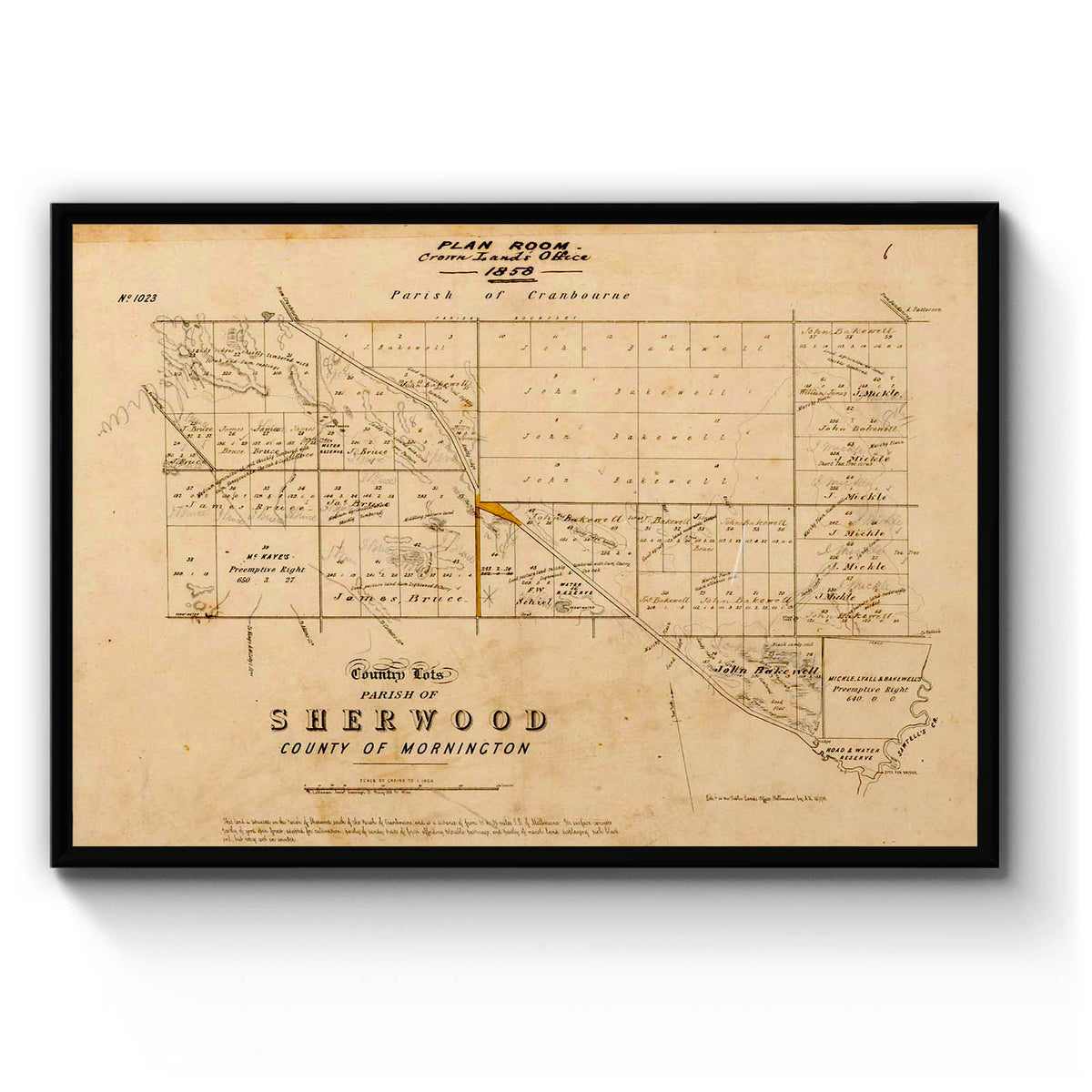 Cranbourne, Victoria Australia Vintage Map #1 (1858) – Vintage Maps