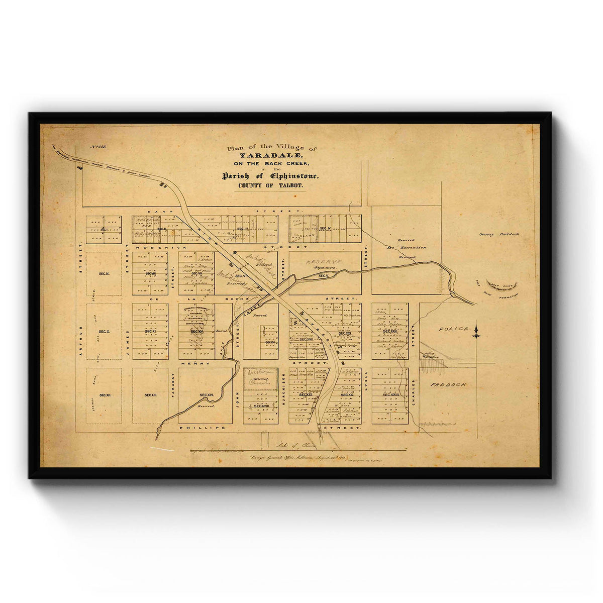 Taradale, Victoria Australia Vintage Map #3 (1855) – Vintage Maps