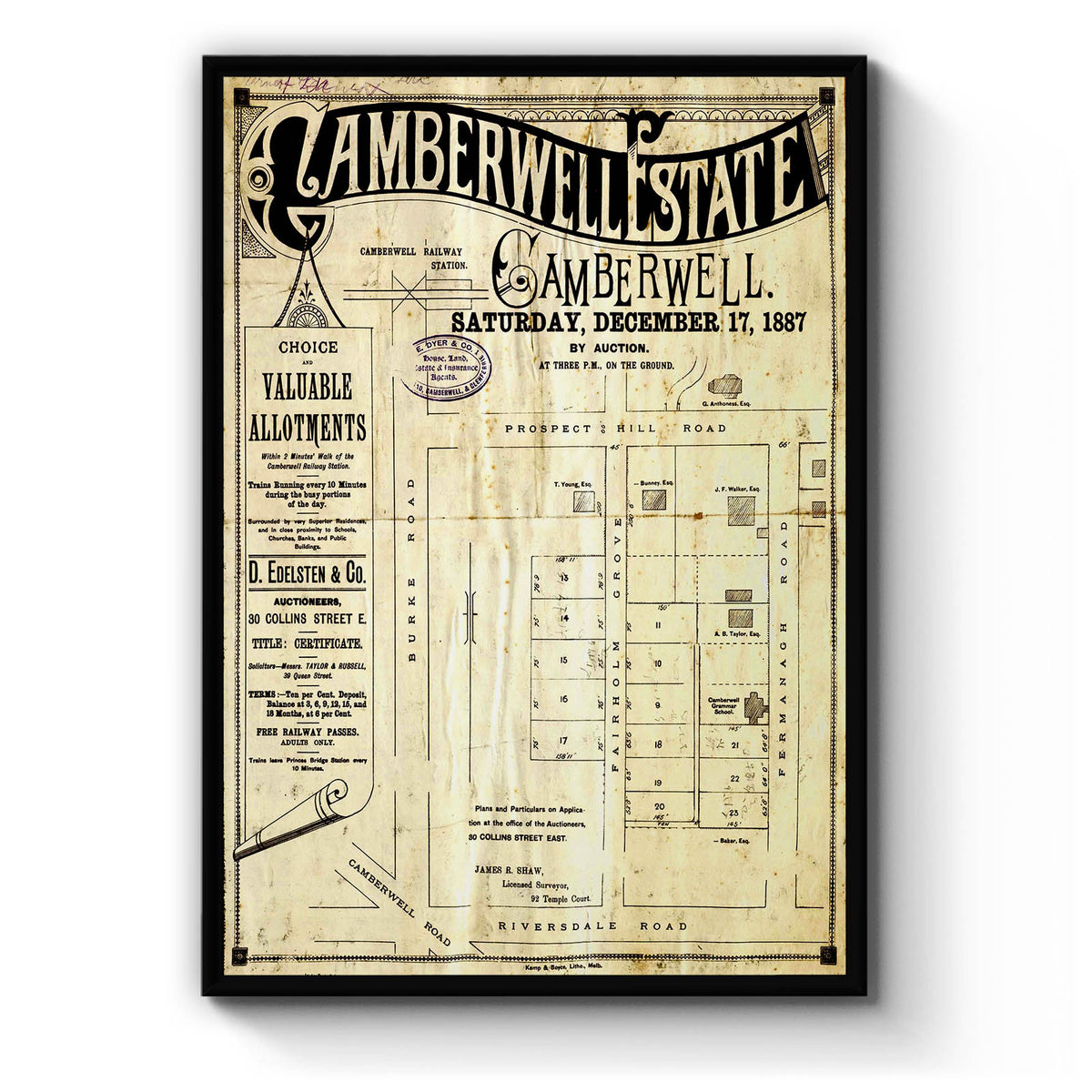Camberwell, Victoria Australia Vintage Map #58 (1887) – Vintage Maps