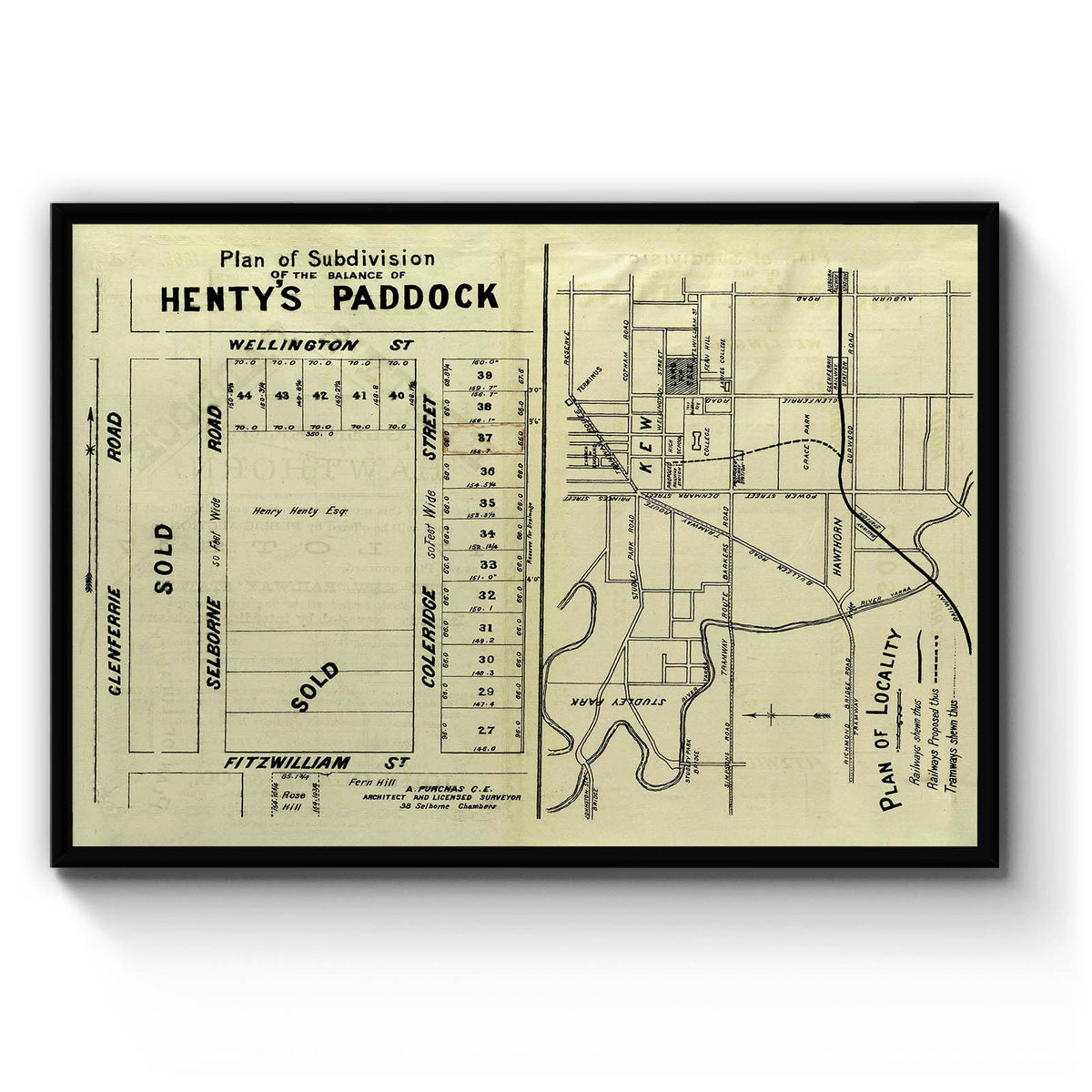 Kew, Victoria Australia Vintage Map #65 (1885) – Vintage Maps