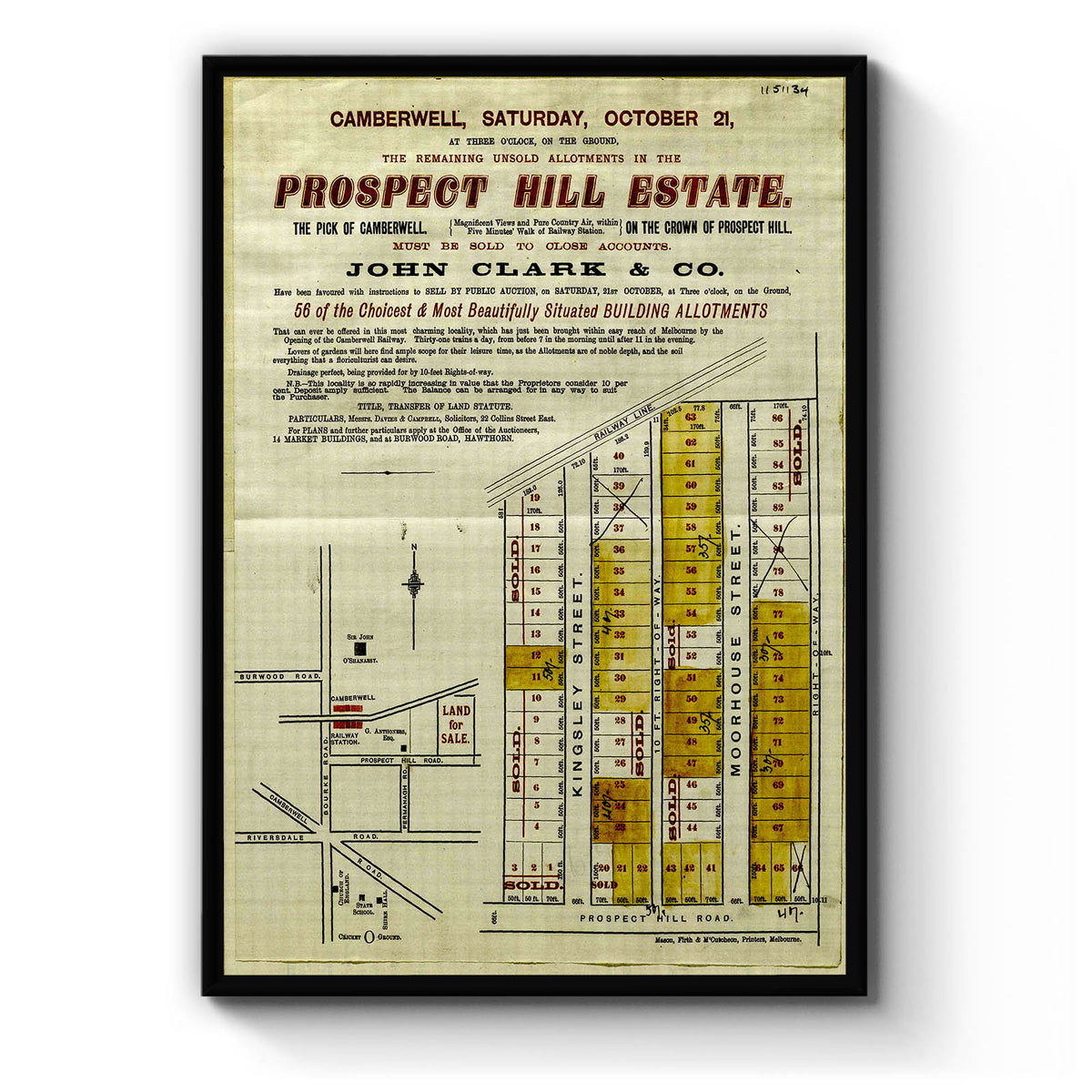 Camberwell, Victoria Australia Vintage Map #98 (1883) – Vintage Maps