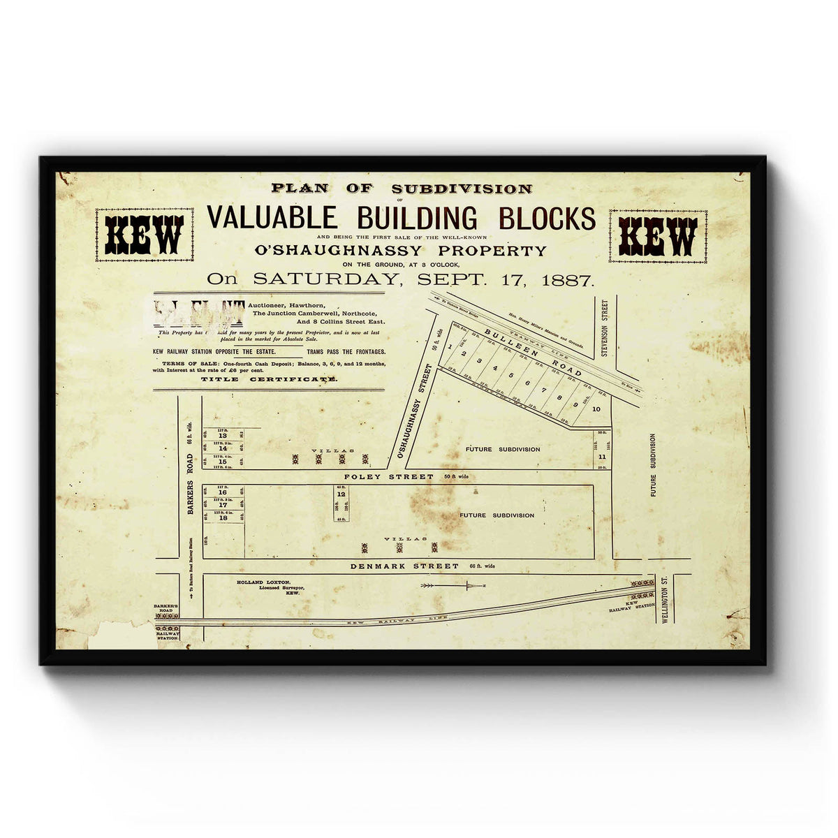 Kew, Victoria Australia Vintage Map #45 (1887) – Vintage Maps