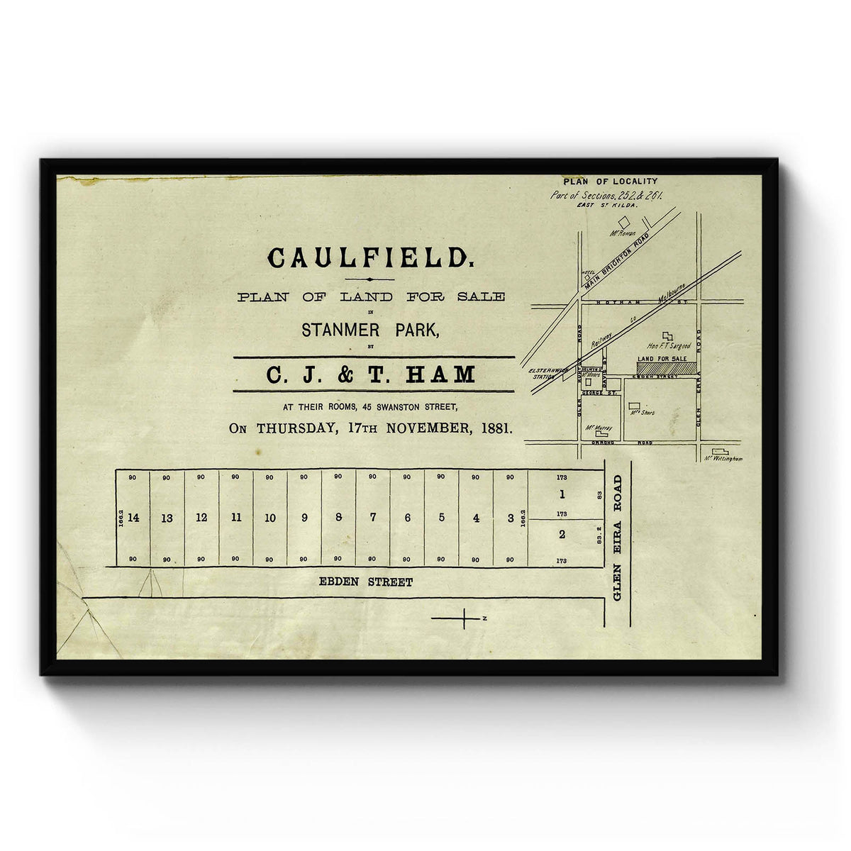Caulfield, Victoria Australia Vintage Map #49 (1881) – Vintage Maps