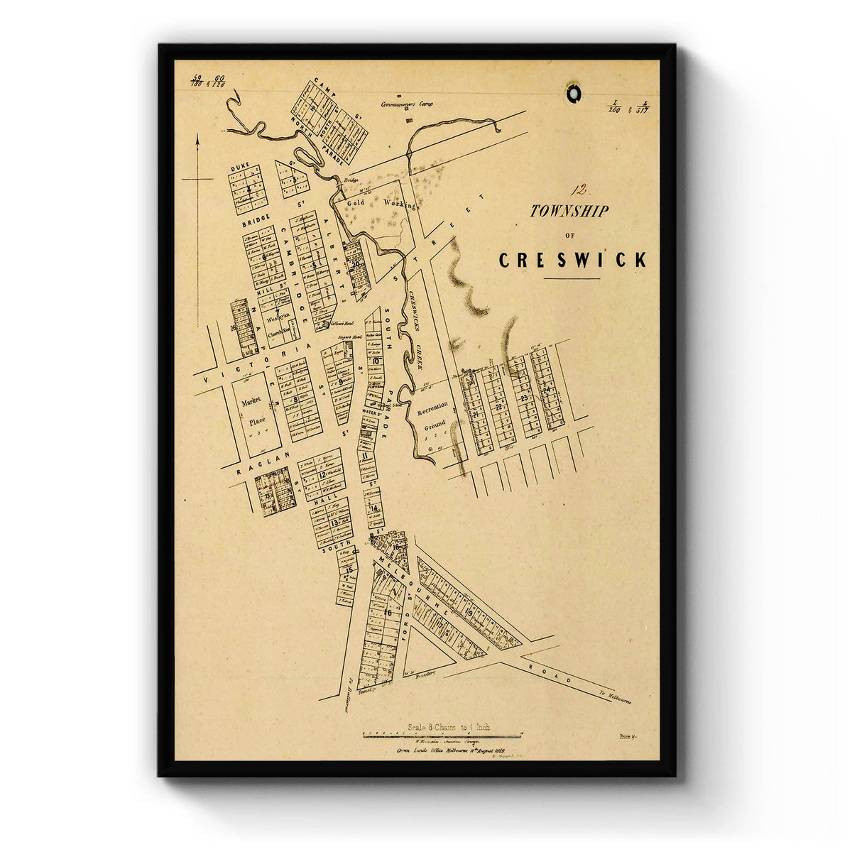 Creswick, Victoria Australia Vintage Map #8 (1859) – Vintage Maps