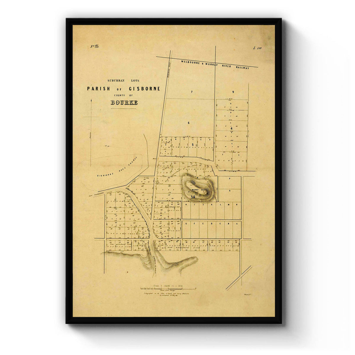Gisborne, Victoria Australia Vintage Map #4 (1860) – Vintage Maps
