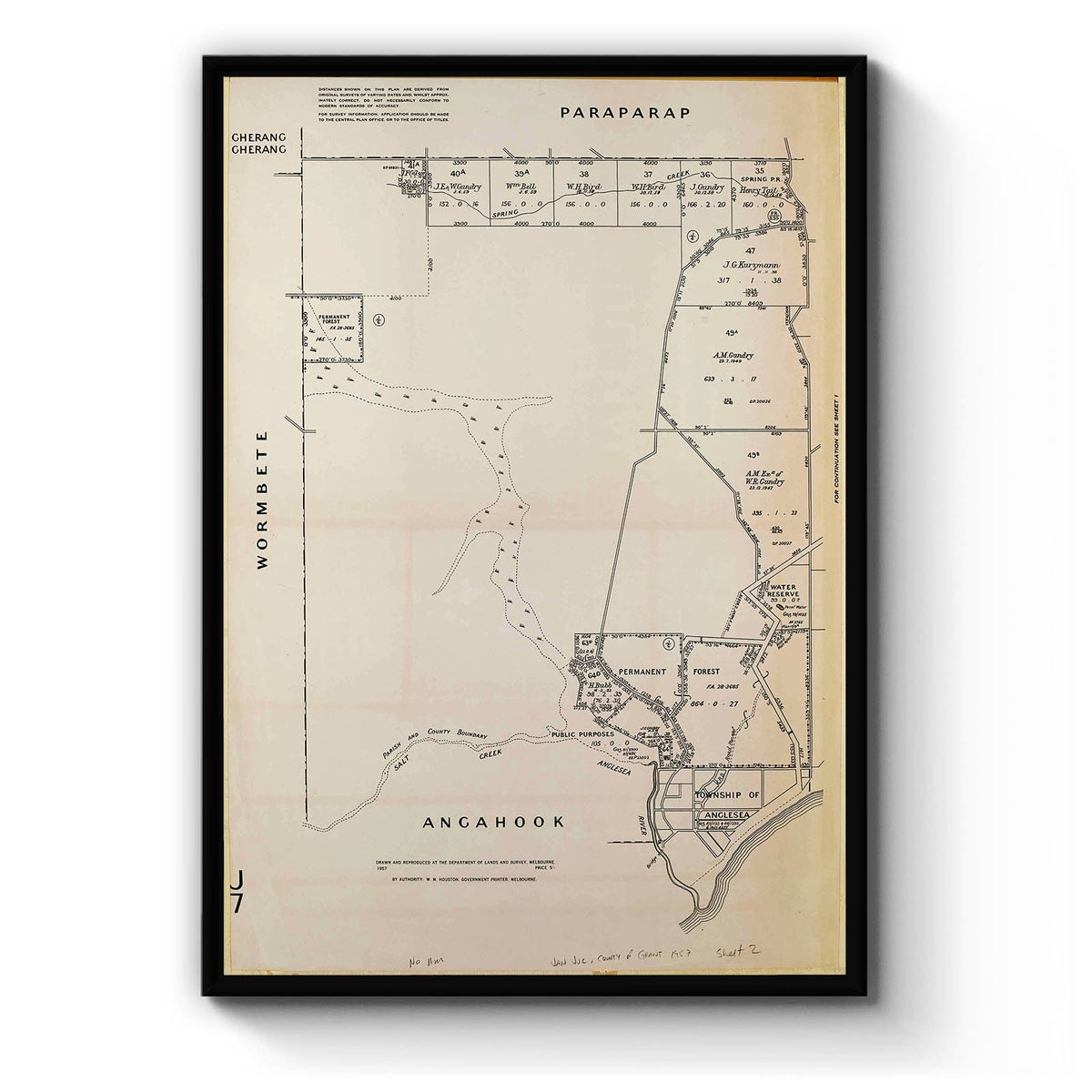 Anglesea, Victoria Australia Vintage Map #3 (1957) – Vintage Maps