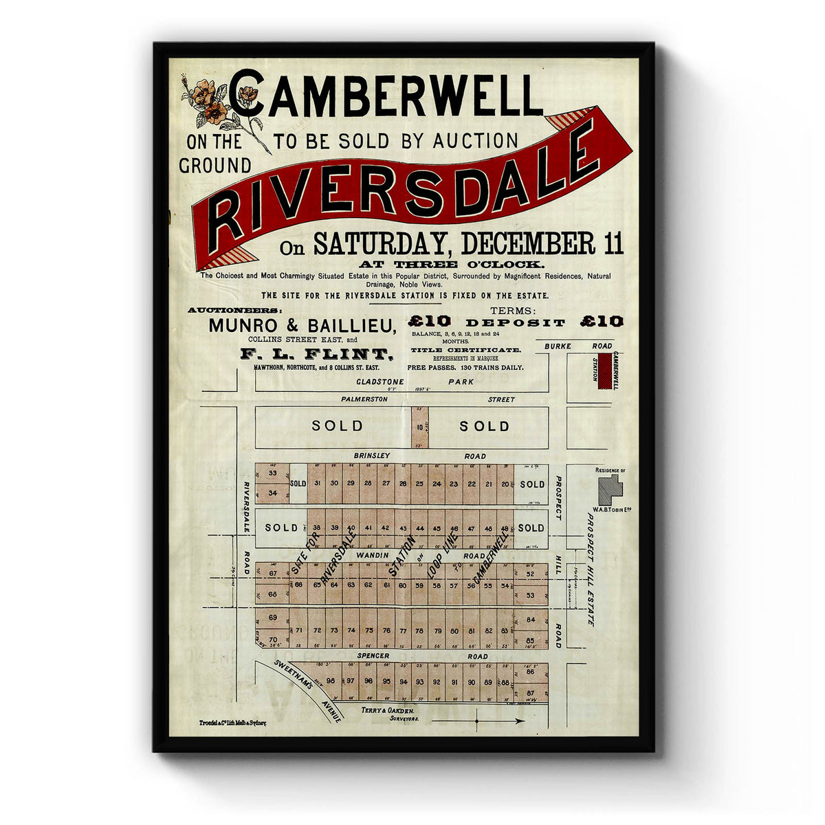 Camberwell, Victoria Australia Vintage Map #69 (1886?) – Vintage Maps