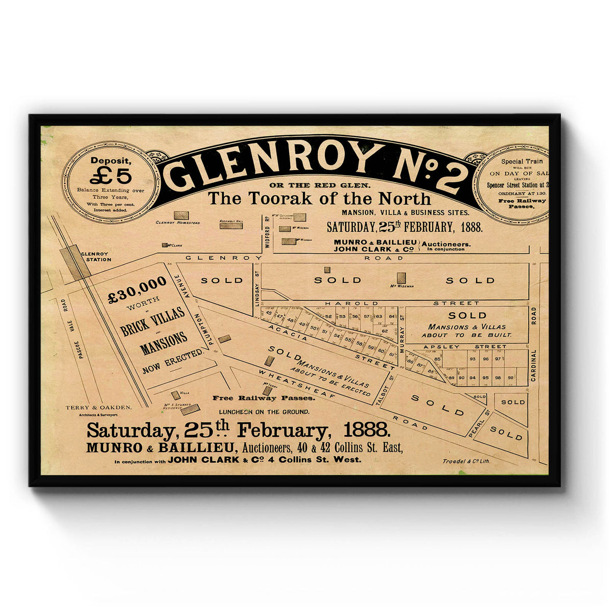 Glenroy, Victoria Australia Vintage Map #3 (1888) – Vintage Maps