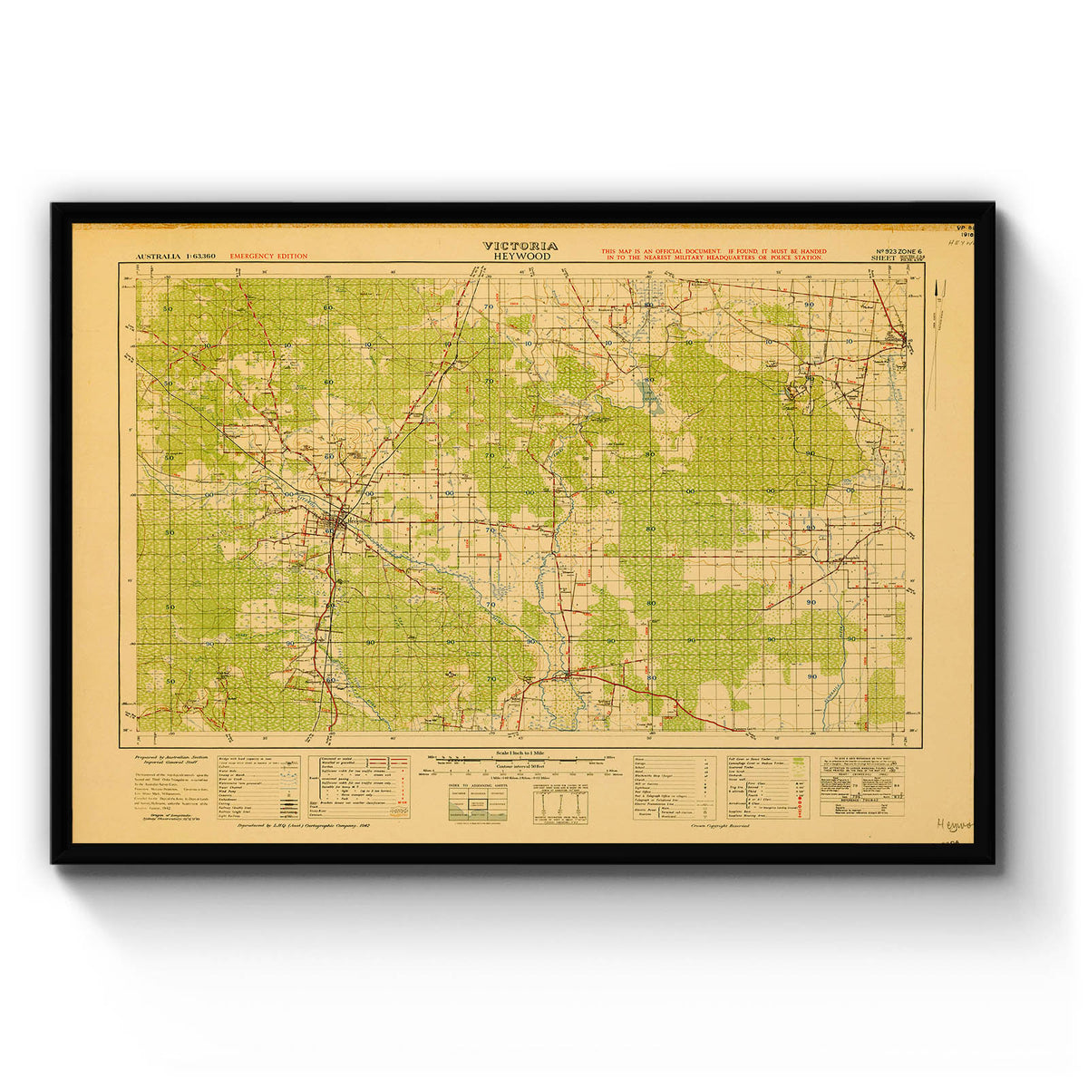 Heywood, Victoria Australia Vintage Map #6 (1942) – Vintage Maps