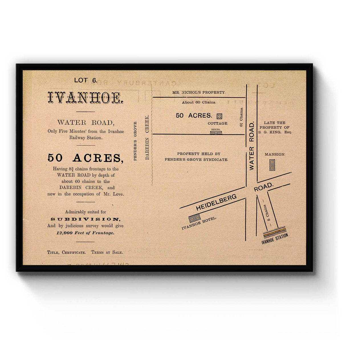 Ivanhoe, Victoria Australia Vintage Map #2 (1887) – Vintage Maps