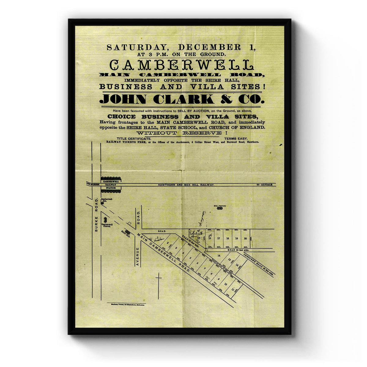 Camberwell, Victoria Australia Vintage Map #99 (1883) – Vintage Maps