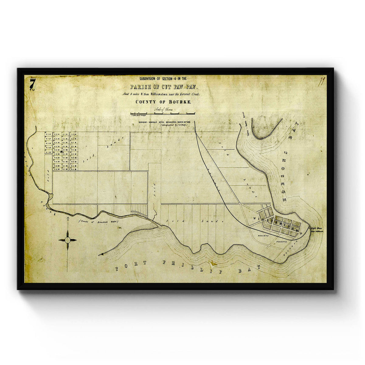 Williamstown, Victoria Australia Vintage Map #46 (1855) – Vintage Maps