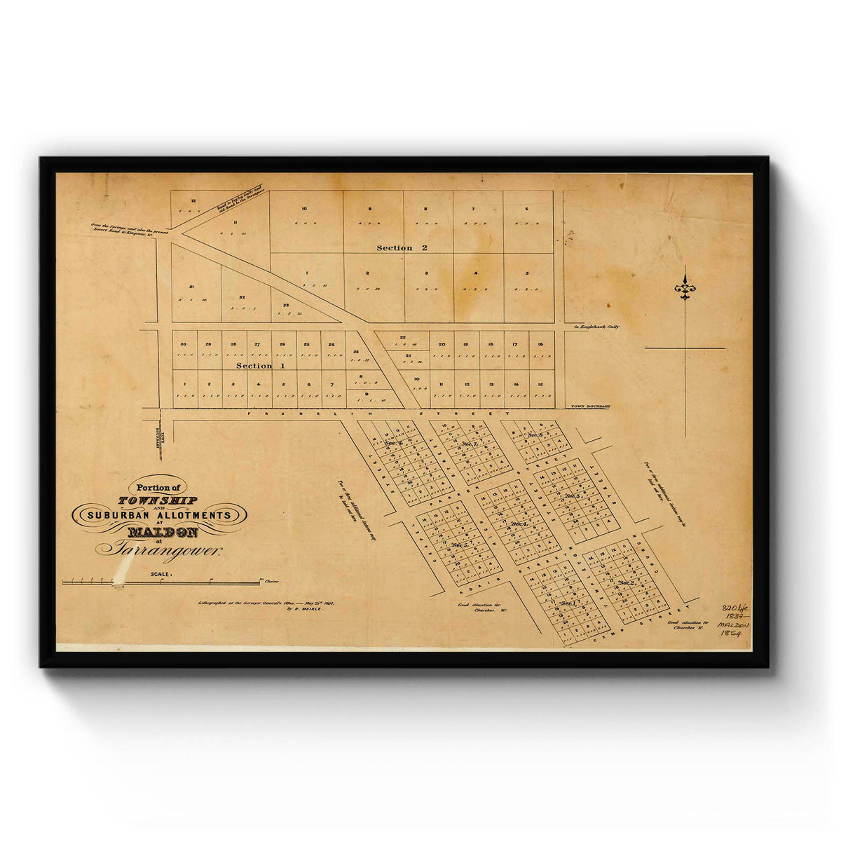 Maldon, Victoria Australia Vintage Map #8 (1854) – Vintage Maps