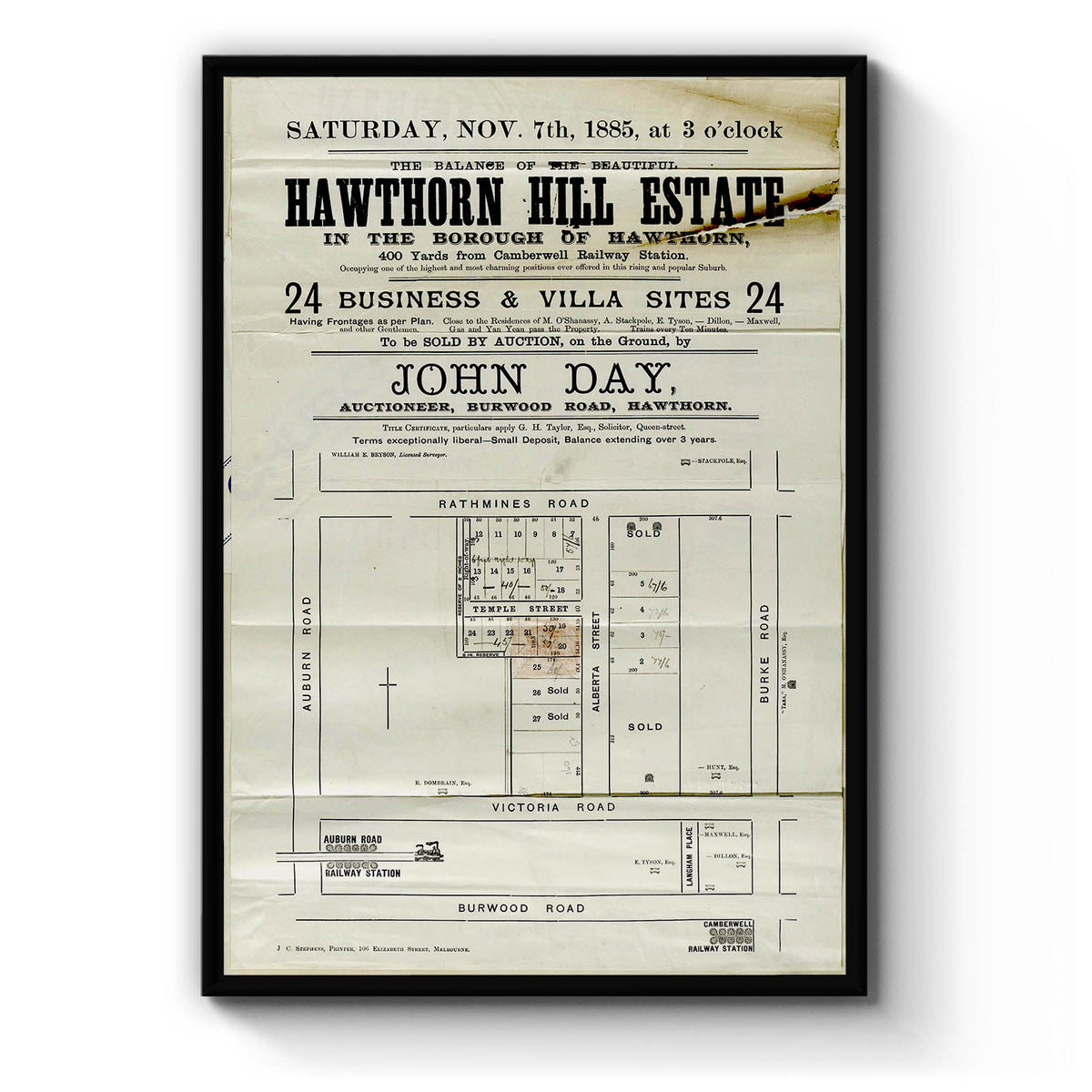 Hawthorn, Victoria Australia Vintage Map #245 (1885) – Vintage Maps