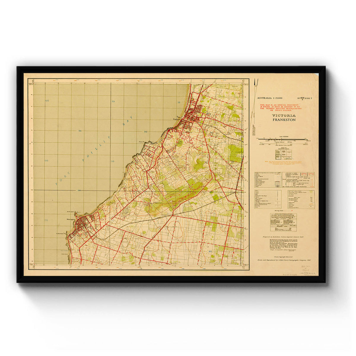 Frankston, Victoria Australia Vintage Map #33 (1942) – Vintage Maps