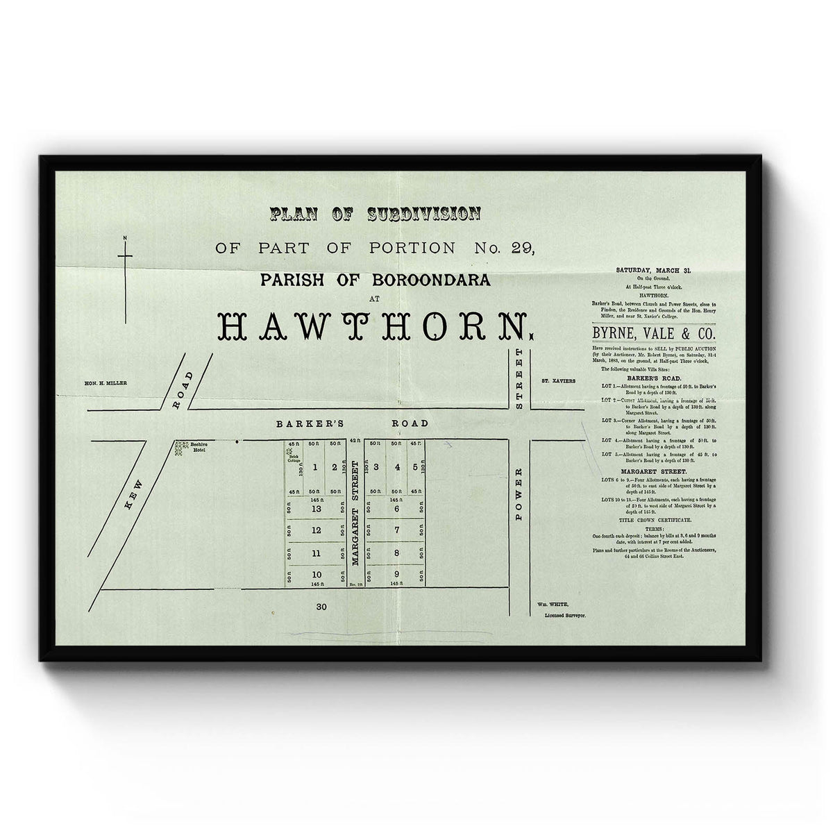 Hawthorn, Victoria Australia Vintage Map #263 (1883?) – Vintage Maps