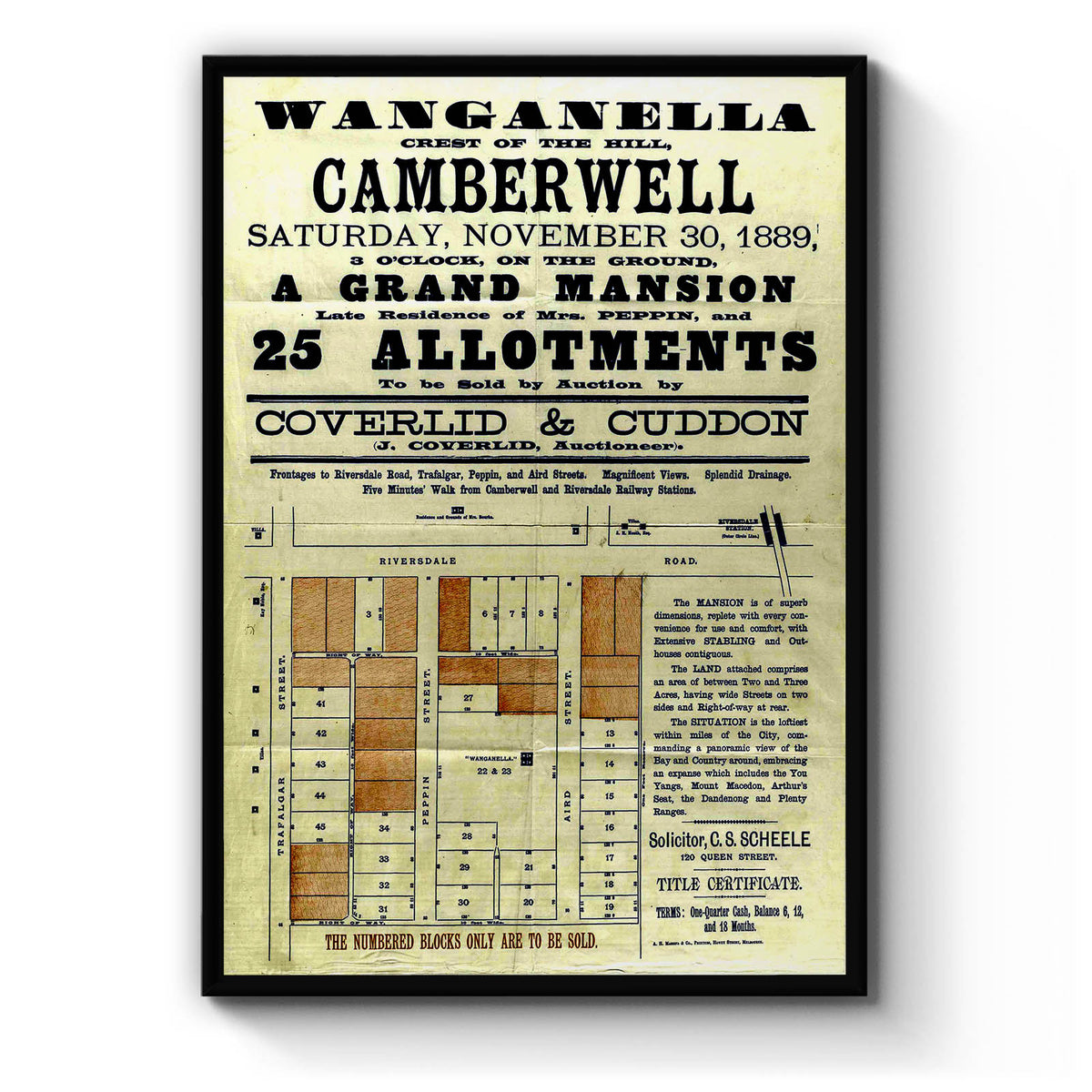 Camberwell, Victoria Australia Vintage Map #17 (1889) – Vintage Maps