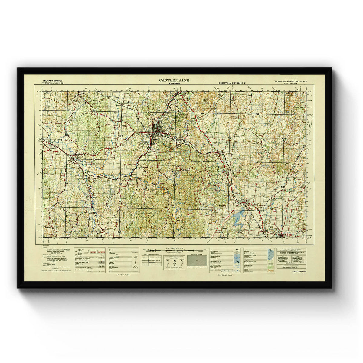 Castlemaine, Victoria Australia Vintage Map #20 (1955) – Vintage Maps