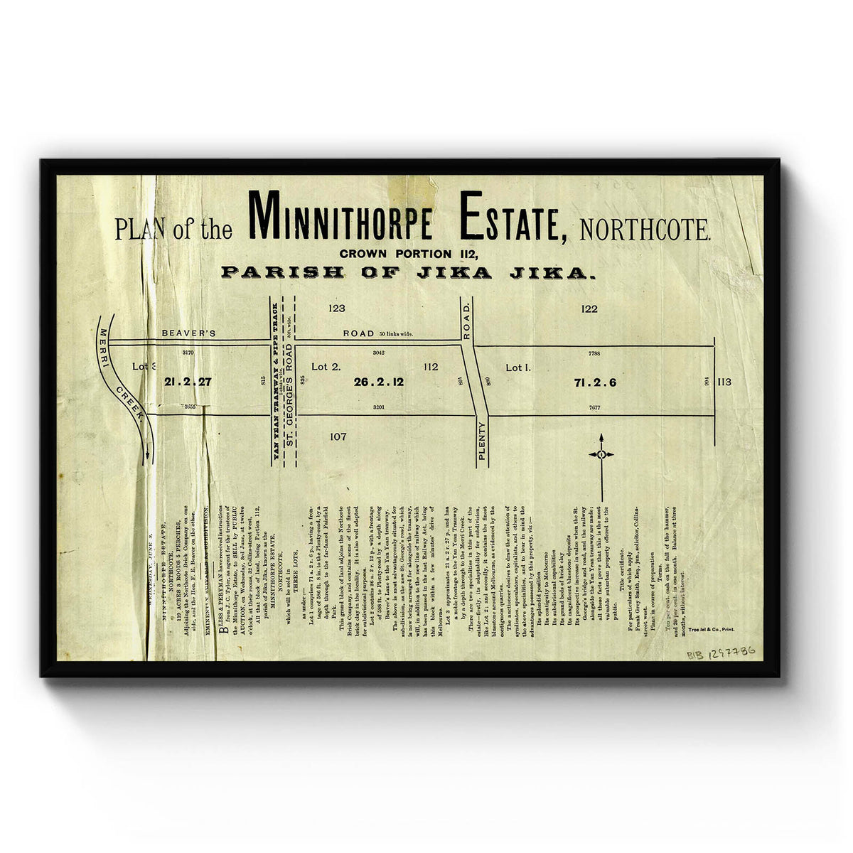 Northcote, Victoria Australia Vintage Map #52 (1885?) – Vintage Maps
