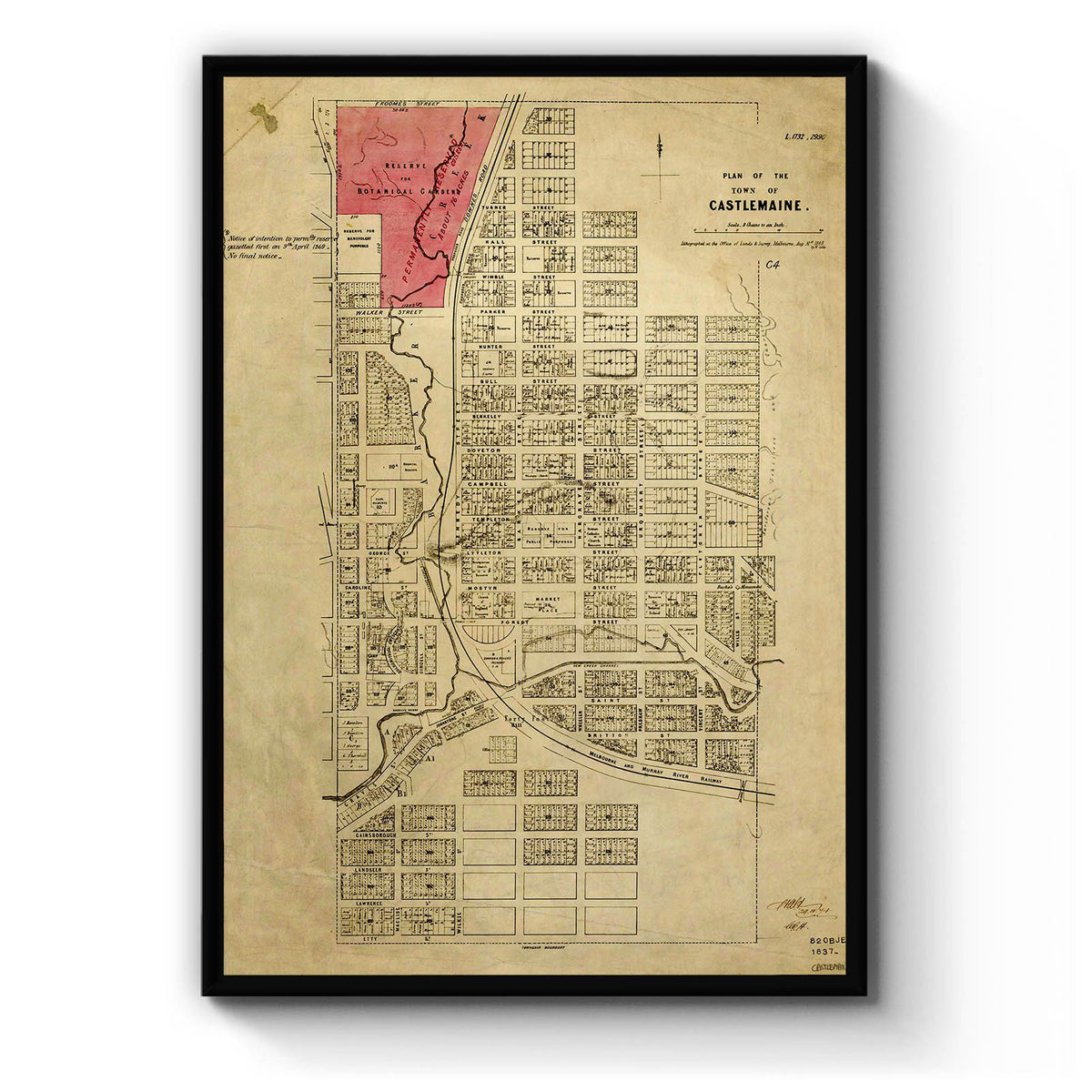 Castlemaine, Victoria Australia Vintage Map #8 (1863) – Vintage Maps