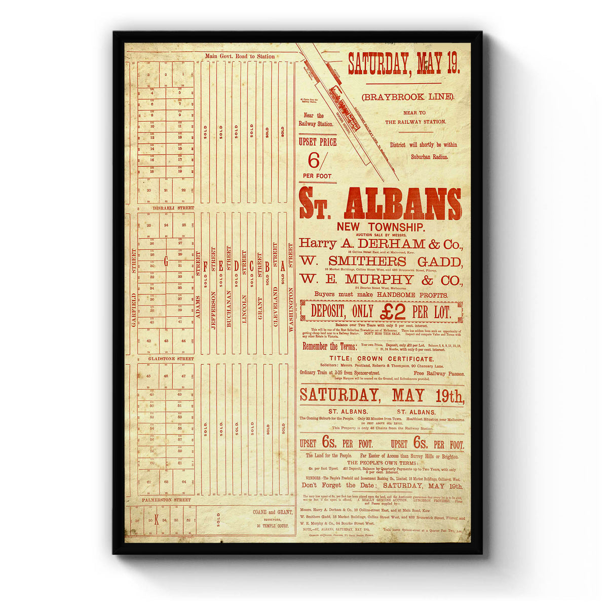 St Albans, Victoria Australia Vintage Map #3 (1888?) – Vintage Maps