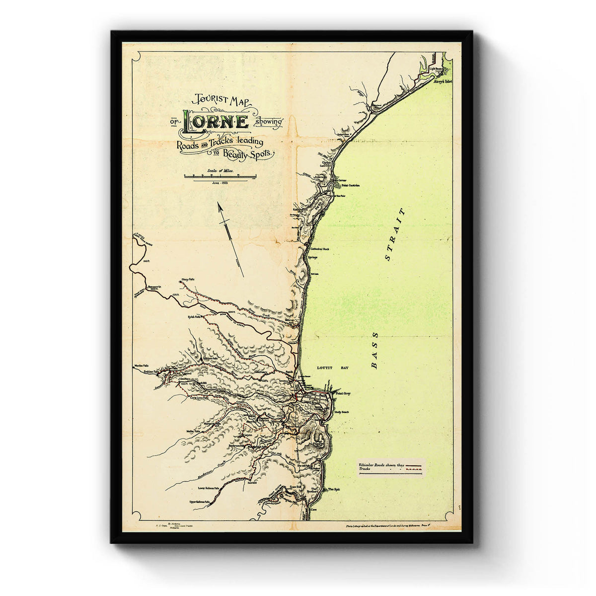 Lorne, Victoria Australia Vintage Map #6 (1933) – Vintage Maps