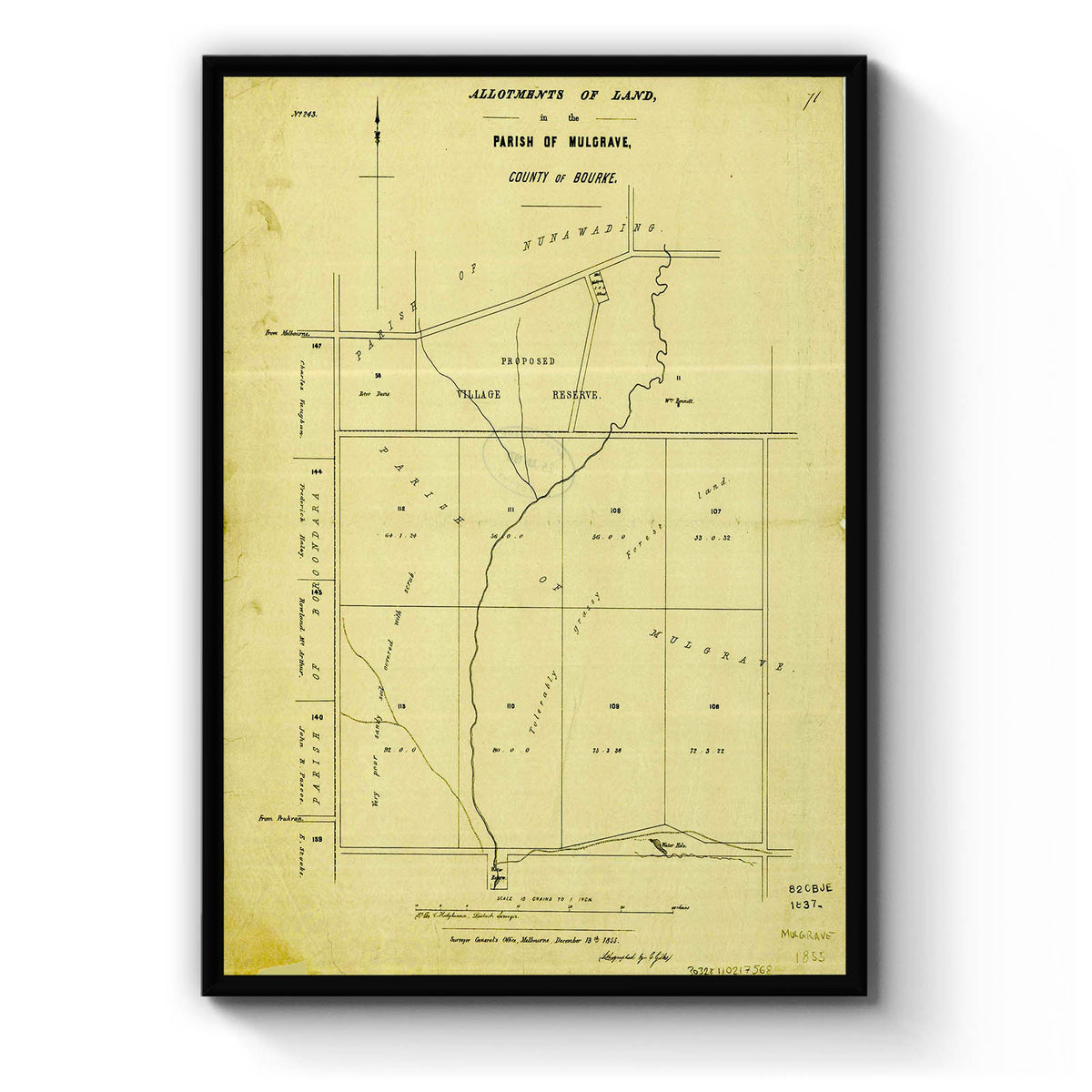 Mulgrave, Victoria Australia Vintage Map #2 (1855) – Vintage Maps
