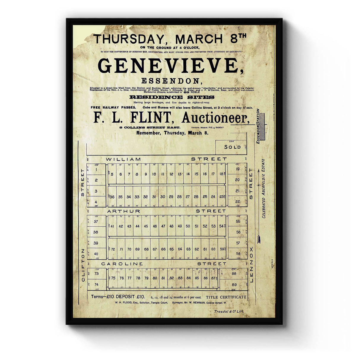 Essendon, Victoria Australia Vintage Map #10 (1888?) – Vintage Maps