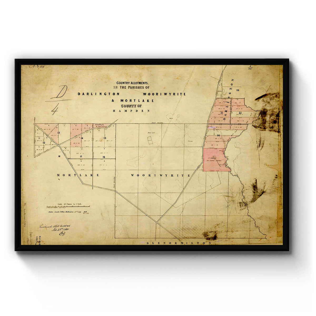 Mortlake, Victoria Australia Vintage Map #1 (1858) – Vintage Maps