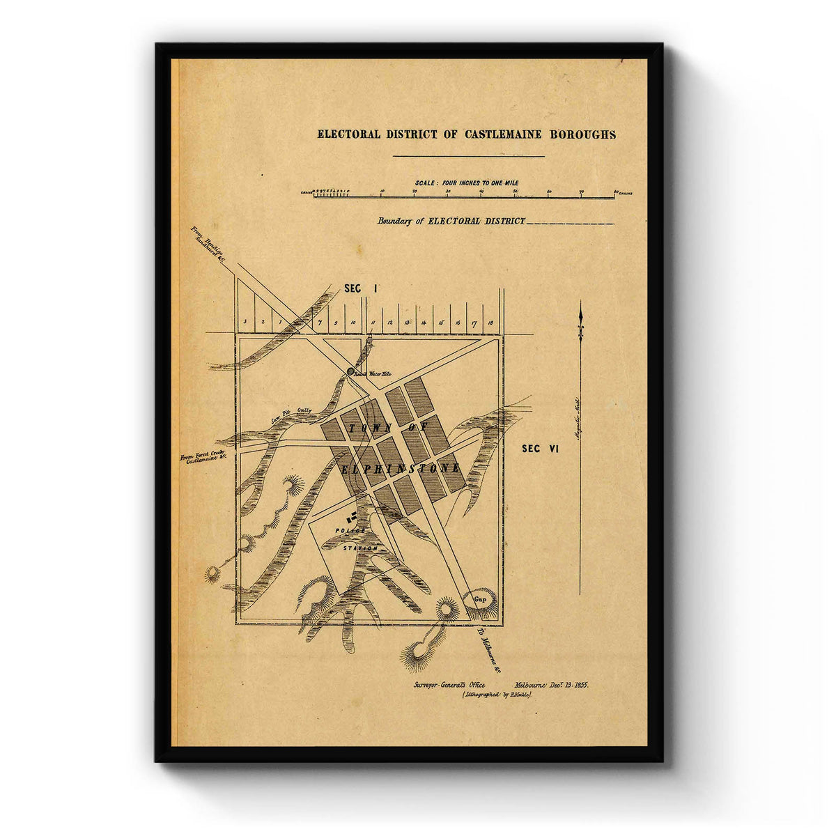 Elphinstone, Victoria Australia Vintage Map #6 (1855) – Vintage Maps